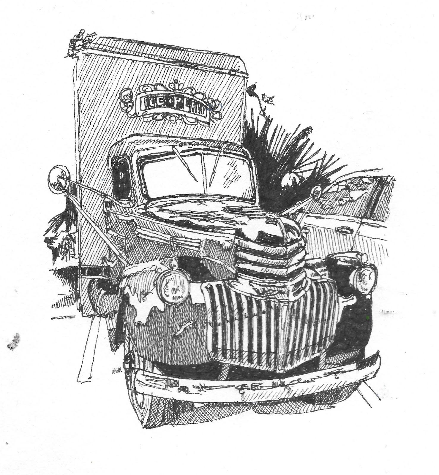 South Wales Urban Sketcher One Sketch 259 American Truck south-wales-urban-sketcher-one-sketch-259-american-truck