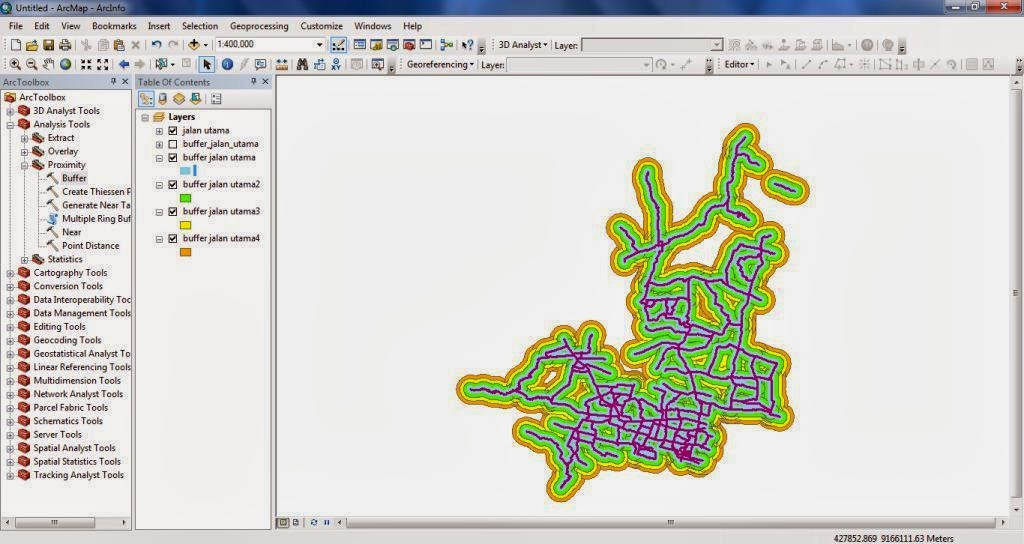 Analisis Buffering di Arc GIS 10 ~ Air Itu Mengalir
