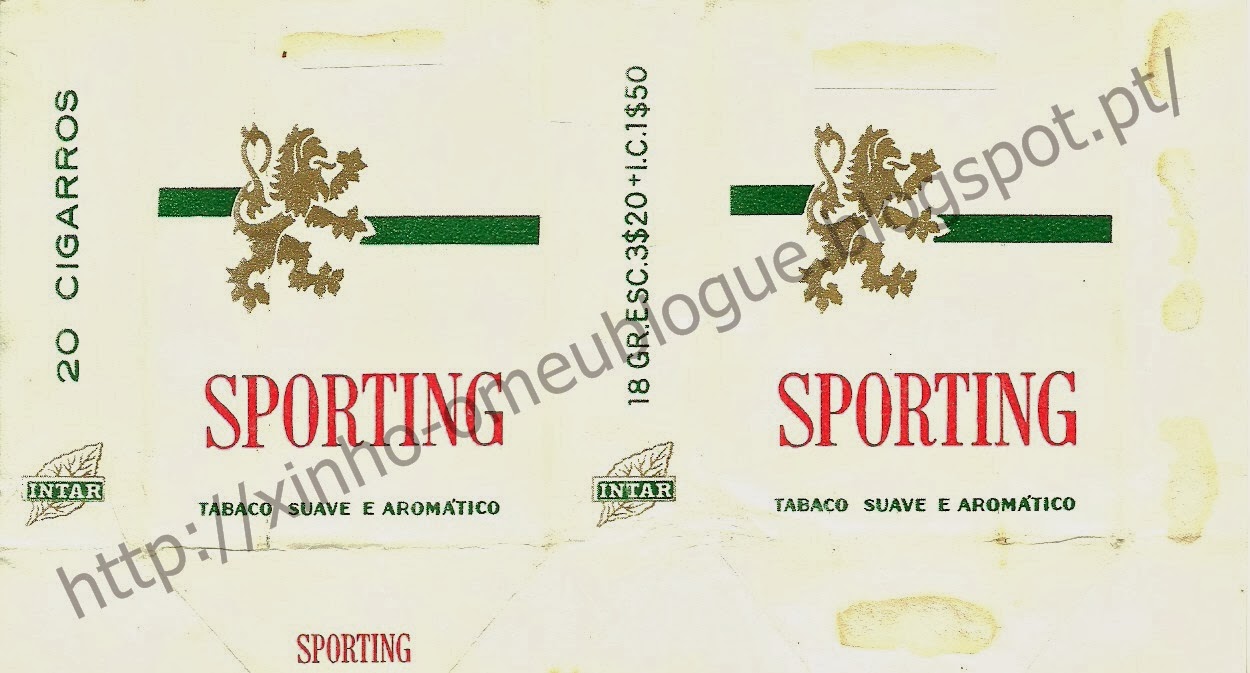 O meu Blog de Notas: Marcas de Cigarros - Sporting - Portugal
