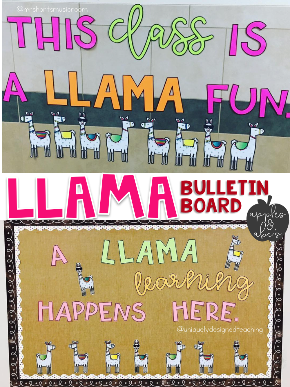 Llama Bulletin Board - Apples & ABC's