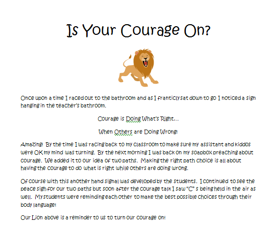 Is your Courage on? | Welcome to The Schroeder Page!