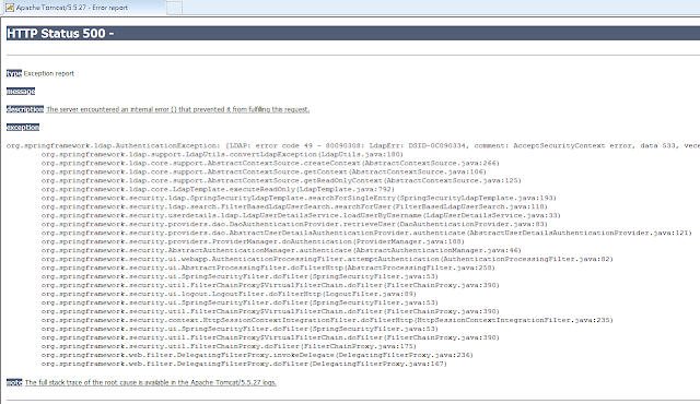 深度近視的啄木鳥 Ldap Error Code 49 80090308 Authenticationexception 0556