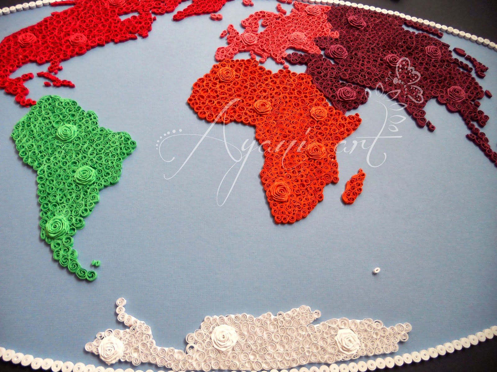 Ayani art: Quilling map...a group project for the Social Work Month