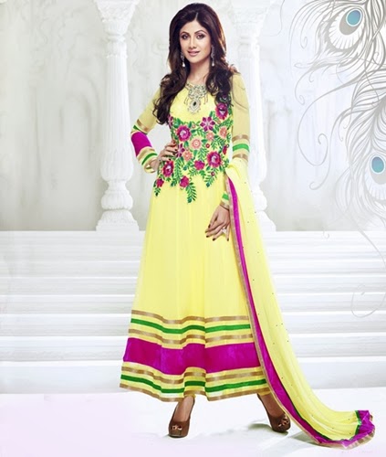 Signature5: Indian Embroidered Frocks Designs 2014/15 | Shilpa Shetty ...
