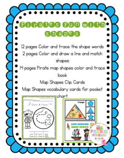 Pirate Fun With Shapes ~ Preschool Printables