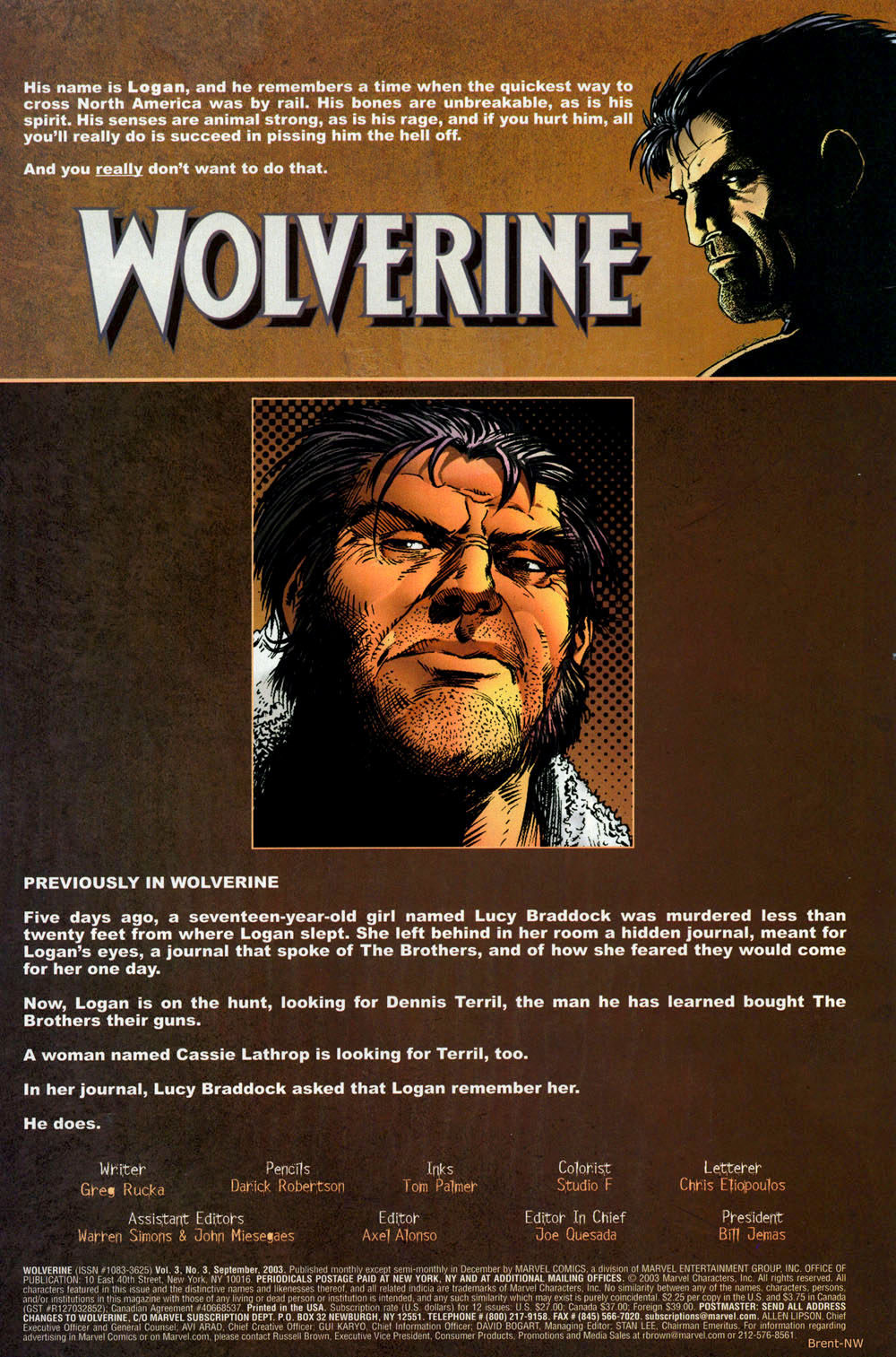 Read online Wolverine (2003) comic - Issue #3