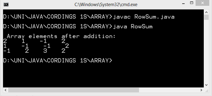 Array Sums in Java