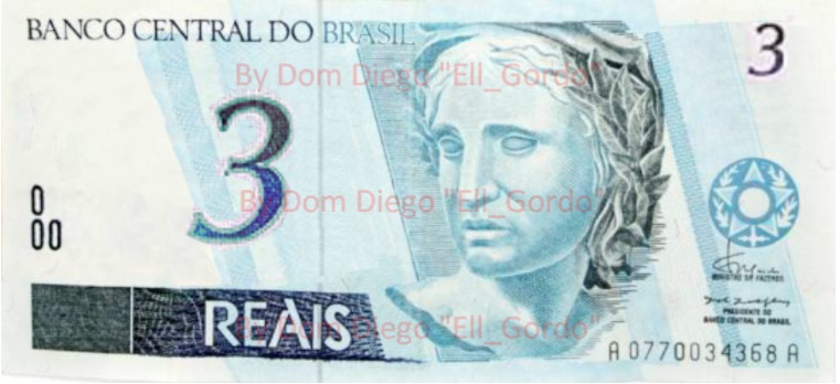 Dom Diego "Ell Gordo": Nota de tres Reais