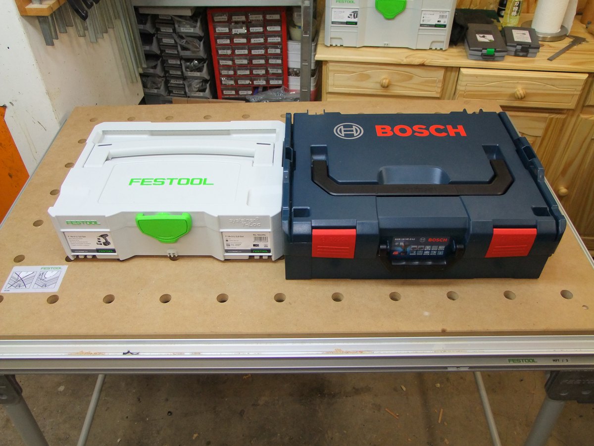 Michas Holzblog: Vergleich - Bosch L-Boxx vs. Festool T-Loc Systainer