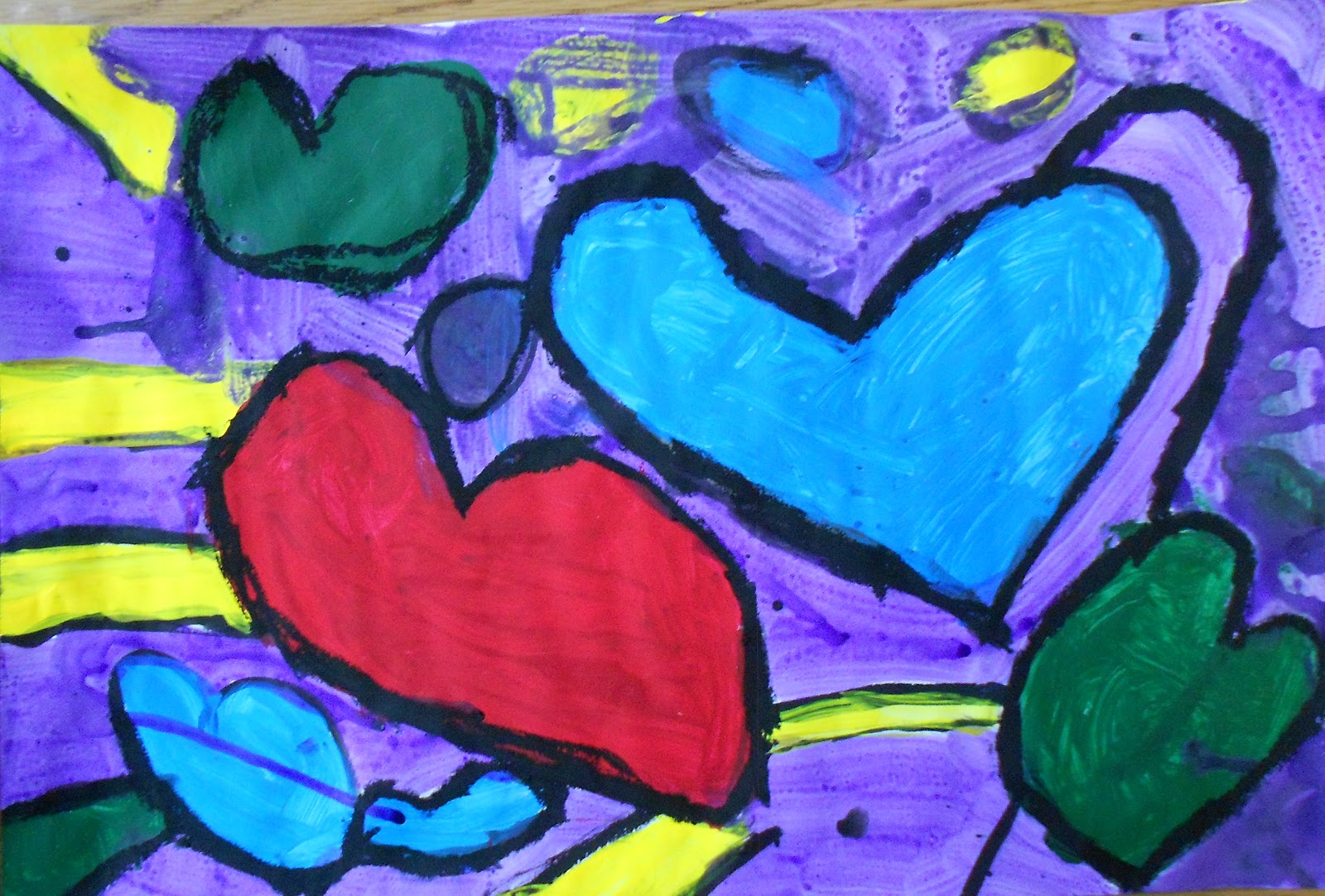 Learn, Explore, Create: 2nd Grade Abstract Heart Paintings