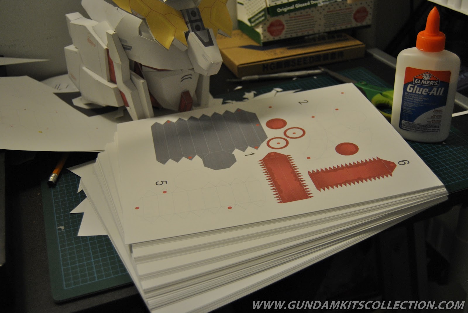 6 foot tall Unicorn Gundam Paper Replika Template WIP by Gundam Kits