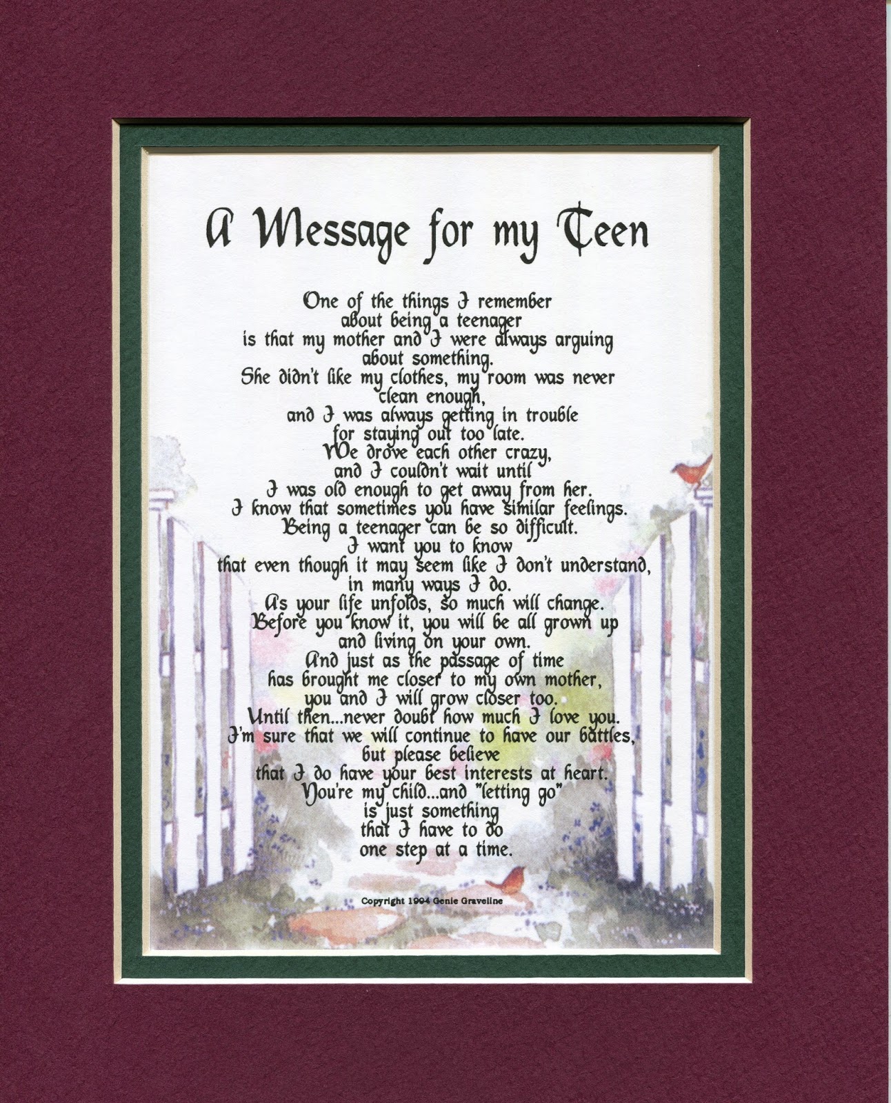 Genie's Poems: A Message for my Teen