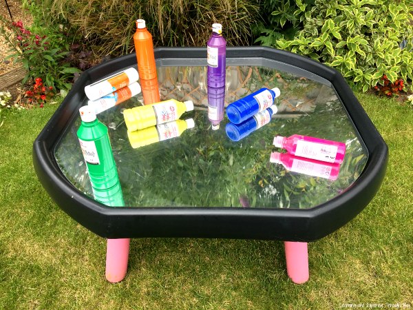 Learning and Exploring Through Play: Mark Making Mirror Tuff Tray