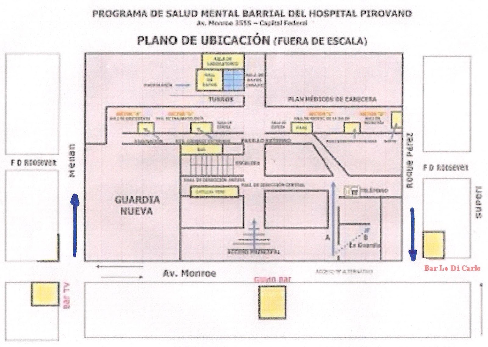 Mi página, Tu página, Nuestra página: PLANO ACTUAL - HOSPITAL Y BARES