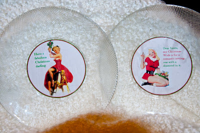 Posh Parties: DIY Christmas gift - Festive Pin-up girl plates