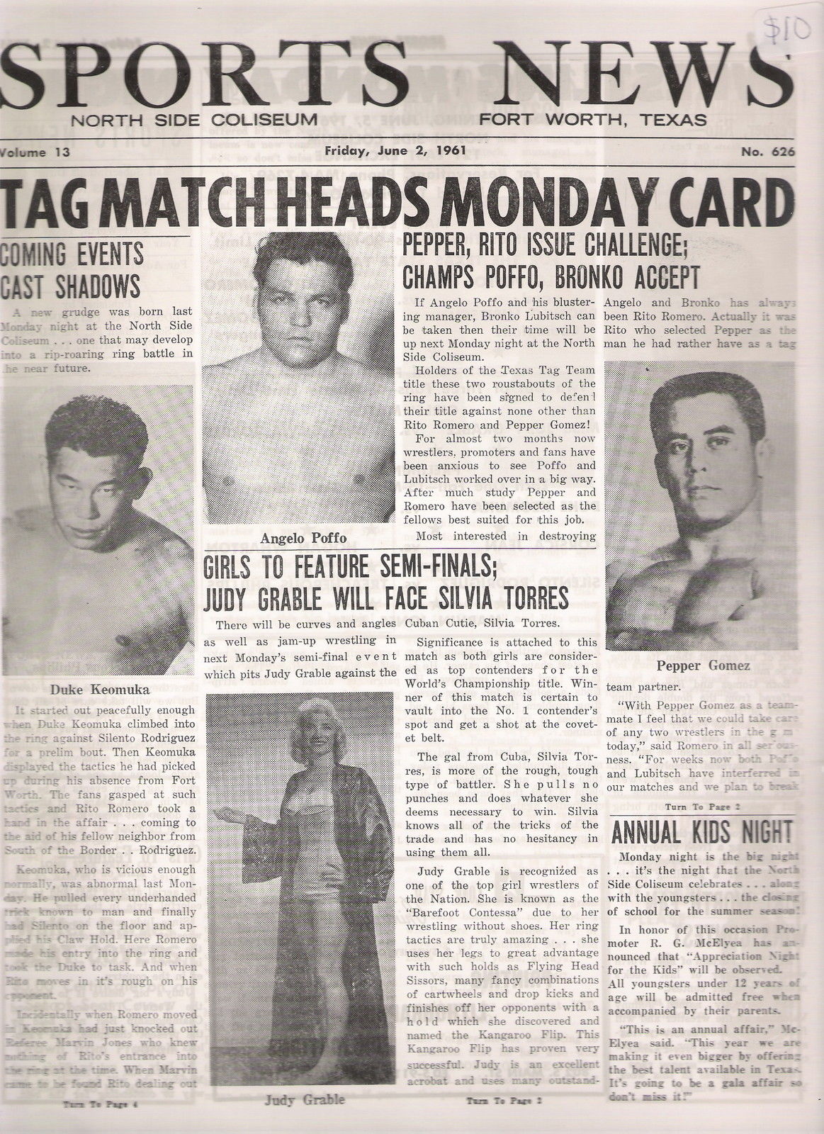 World Class Memories: RESULTS: 1961