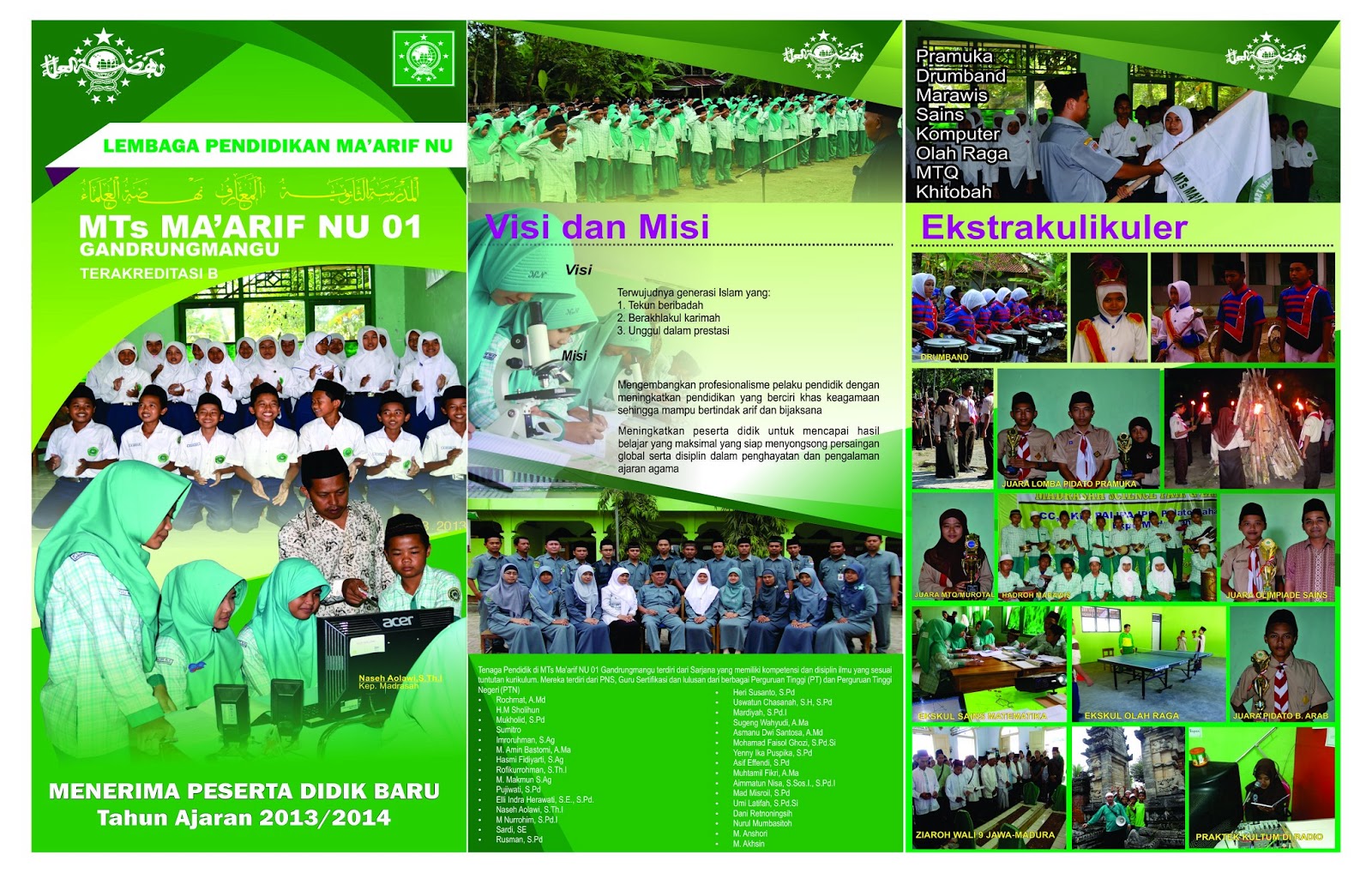 OSIS MTs MA'ARIF NU 01 GAMA: Brosur PPDB 2013