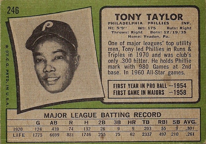 Topps 1971: no. 246 - tony taylor