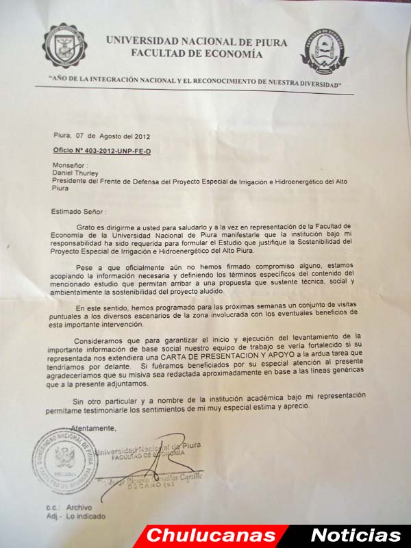 UNP formulará estudio que justifique la sostenibilidad del Proyecto ...