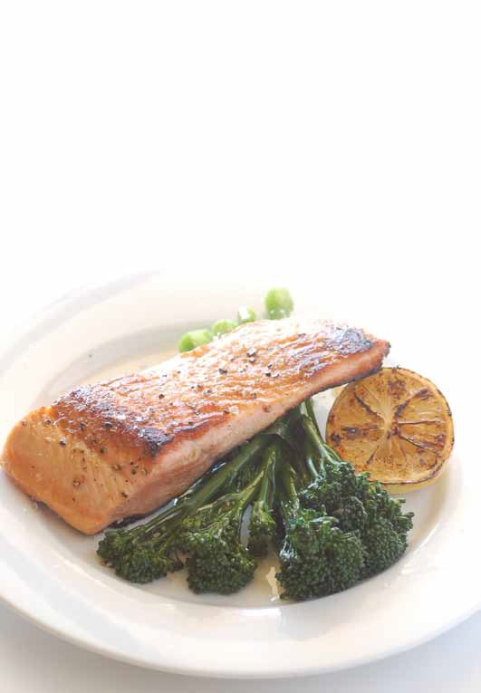 pan fried salmon with broccolini & seared lemon ( 4 peoples ) ~ Easy ...