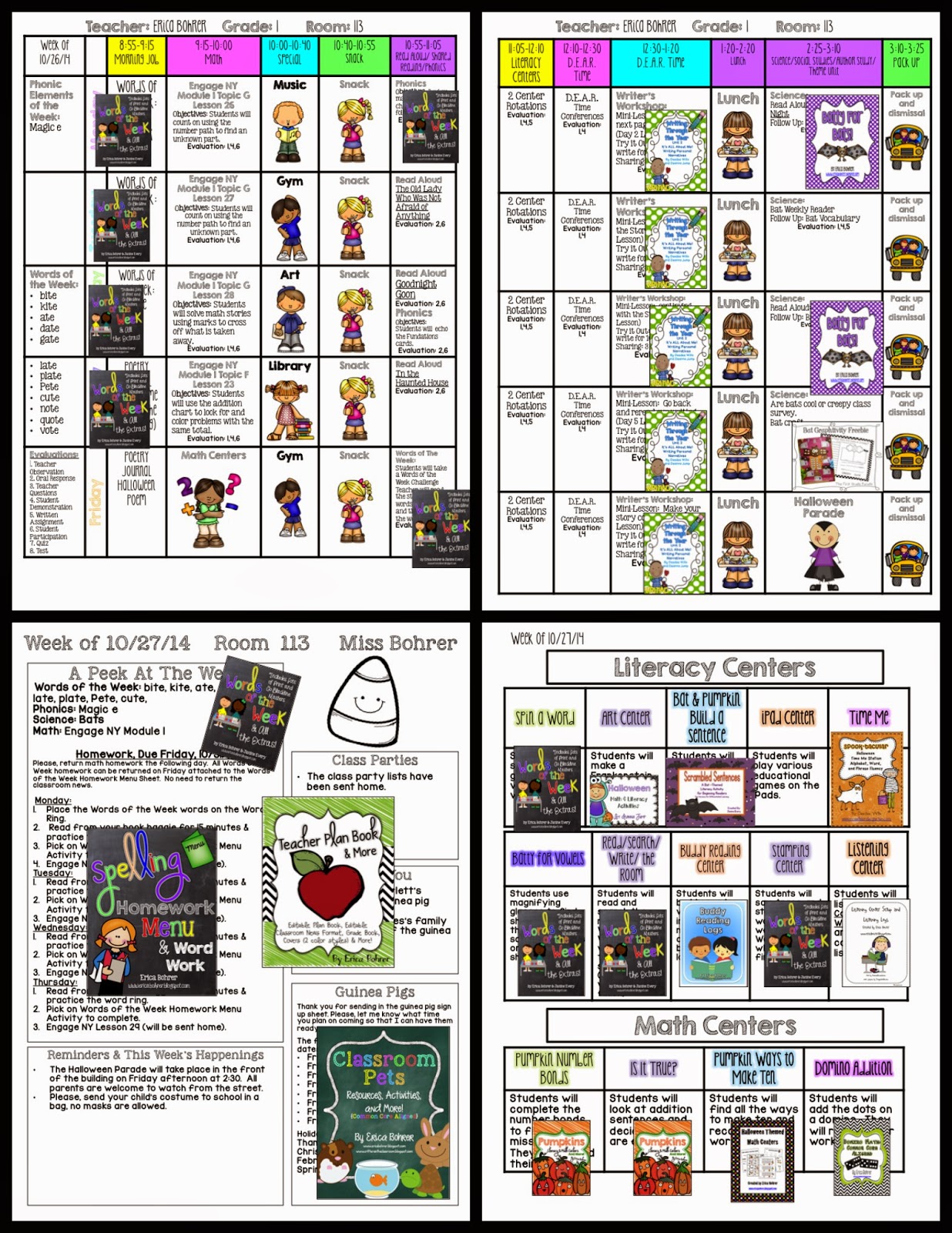 First Grade Visual Plans for October 27th – Halloween