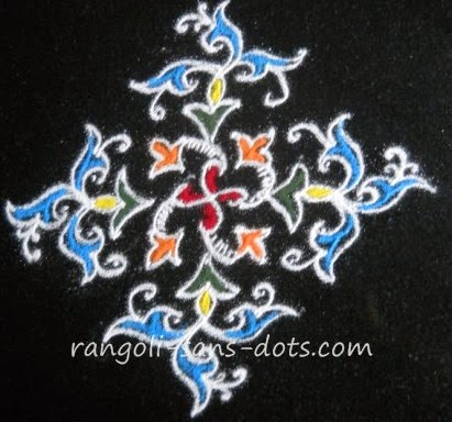 Rangoli - 11 dots designs with steps