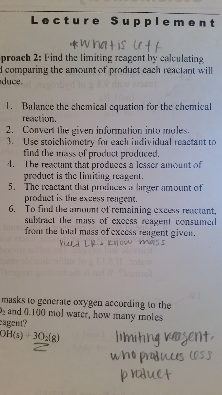 L. Apperson's Chemistry Blog: Limiting Reagent and Excess Reagant