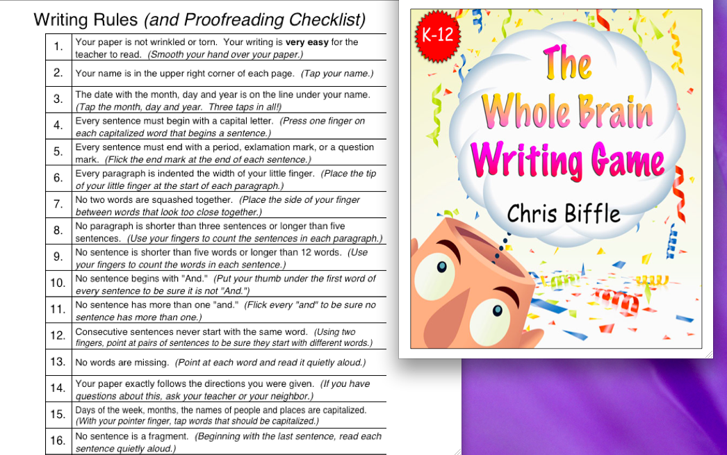 A Whole Brain Teacher (AKA a Wibbeteer!): Whole Brain Writing Game