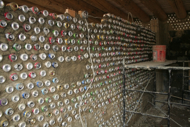 The Freeville Earthship: Cans cans cans!