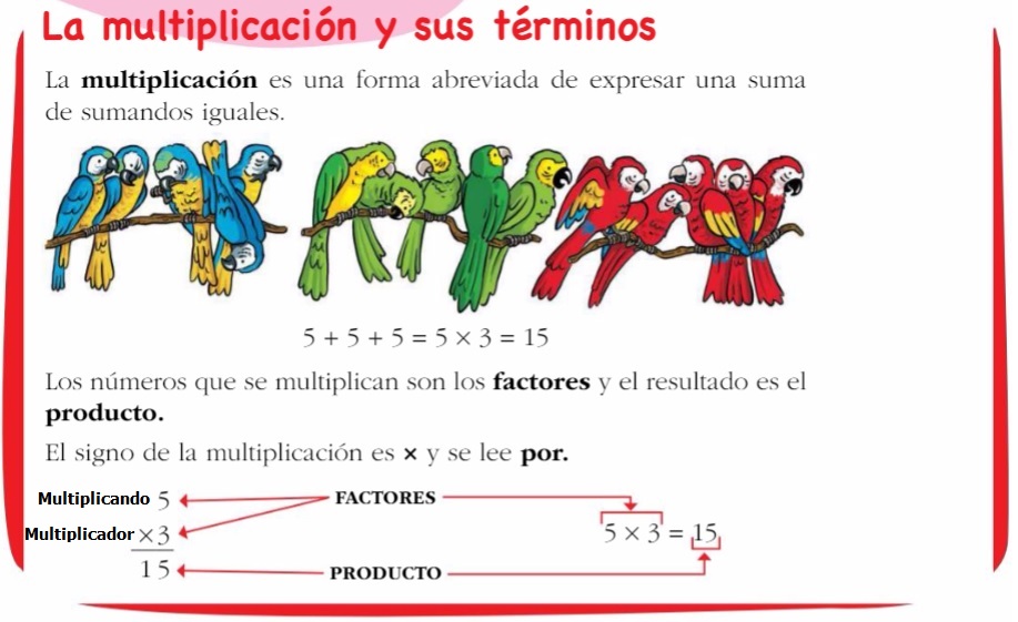 Matemáticas 3º primaria: LA MULTIPLICACIÓN Y SUS TÉRMINOS