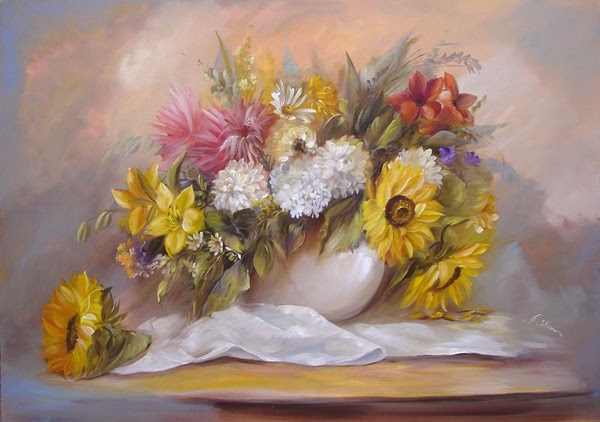 16 Amazing Flower Paintings by Szechenyi Szidonia | Bouquet Paintings