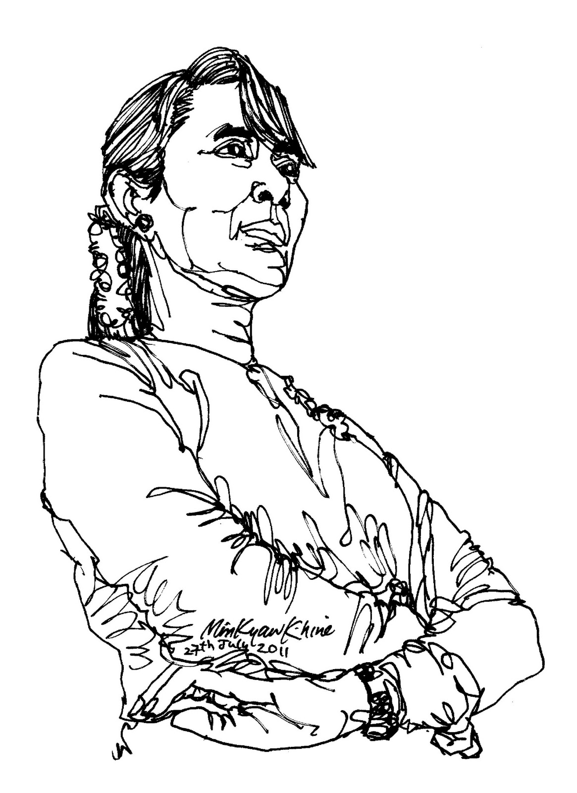 Min Kyaw Khine: My Sketches - Daw Aung San Suu Kyi