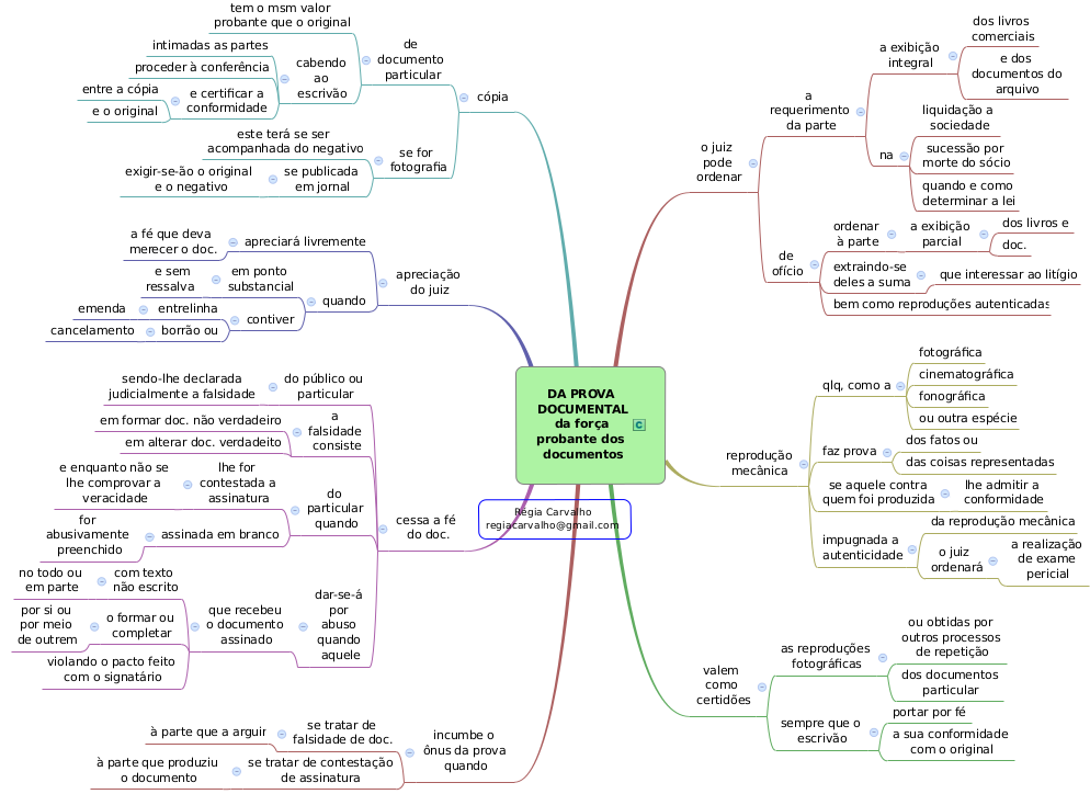 Estude e revise Direito: Mapa mental - Prova: Documental
