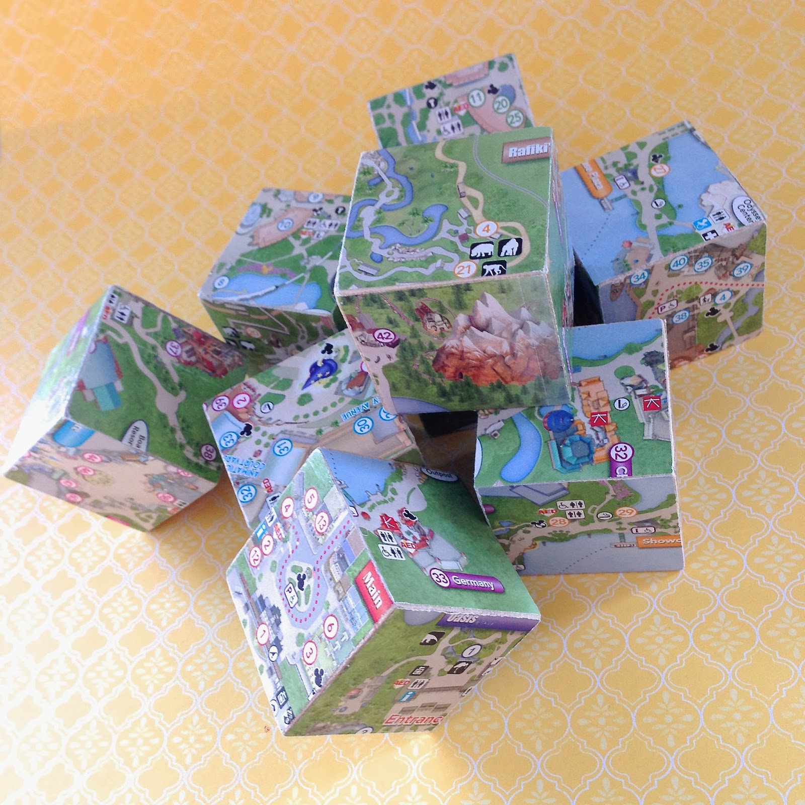 Merryweather's Cottage: DIY Disney Park Maps Puzzle Blocks