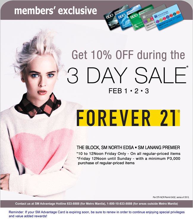 The Fashion Manila: Forever 21's 3 Day Sale at SM North EDSA and SM ...