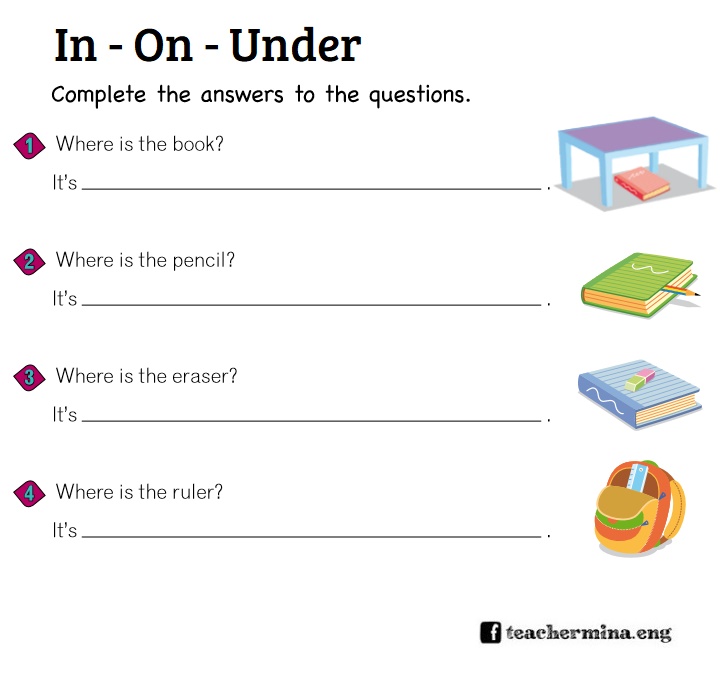 Teachermina: [activity] in - on - under