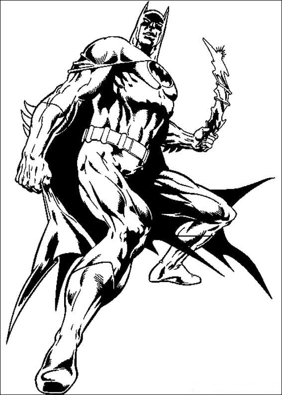 Batman Coloring Pages: Batman with Baterang Coloring Page