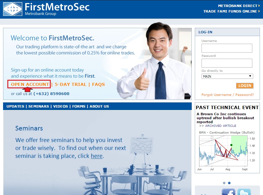 OPENING ACCOUNT WITH FIRSTMETROSEC