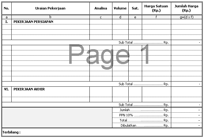 Rencana Anggaran Biaya (RAB)