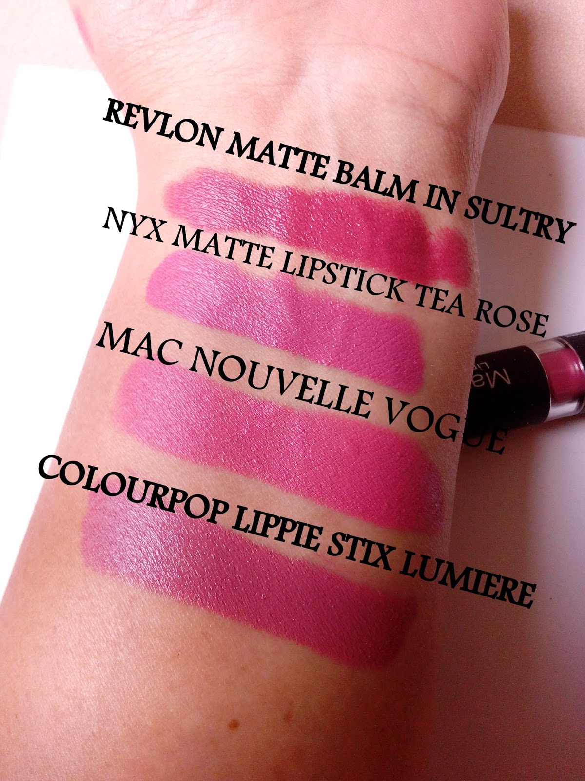 Nyx Matte Lipstick Swatches Tea Rose