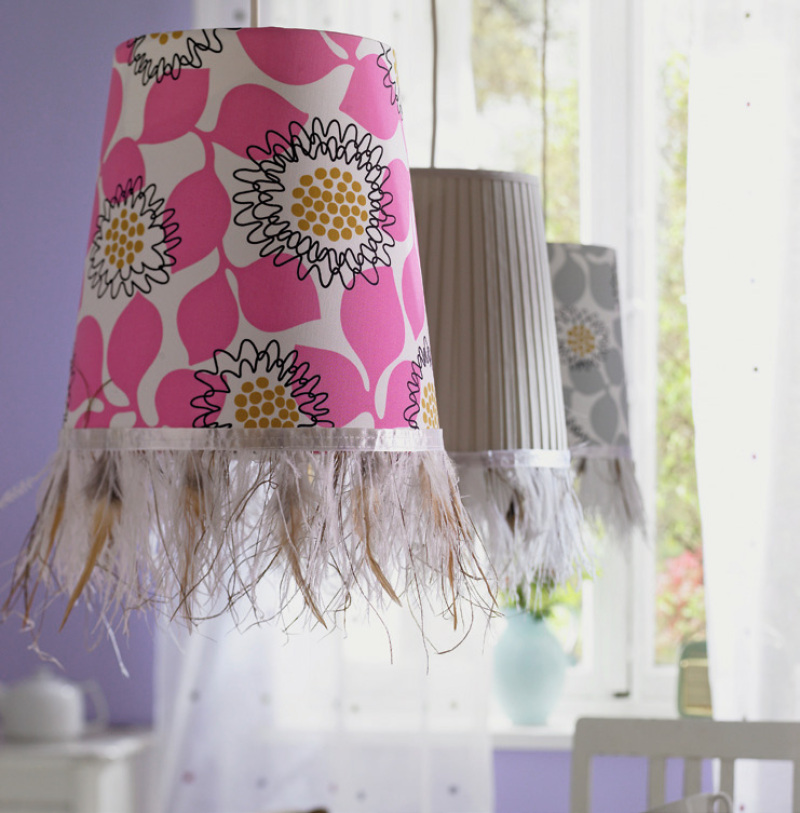 CÓMO DECORAR LÁMPARAS CON PLUMAS