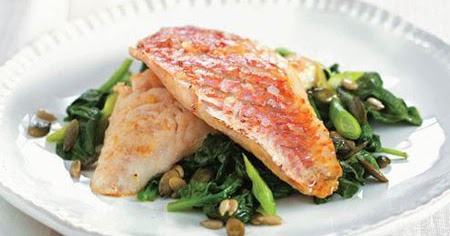 Griddled red snapper with spinach recipe -Taste USA