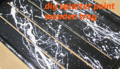 brandylovesvintage: diy: splatter paint wooden tray (sold)