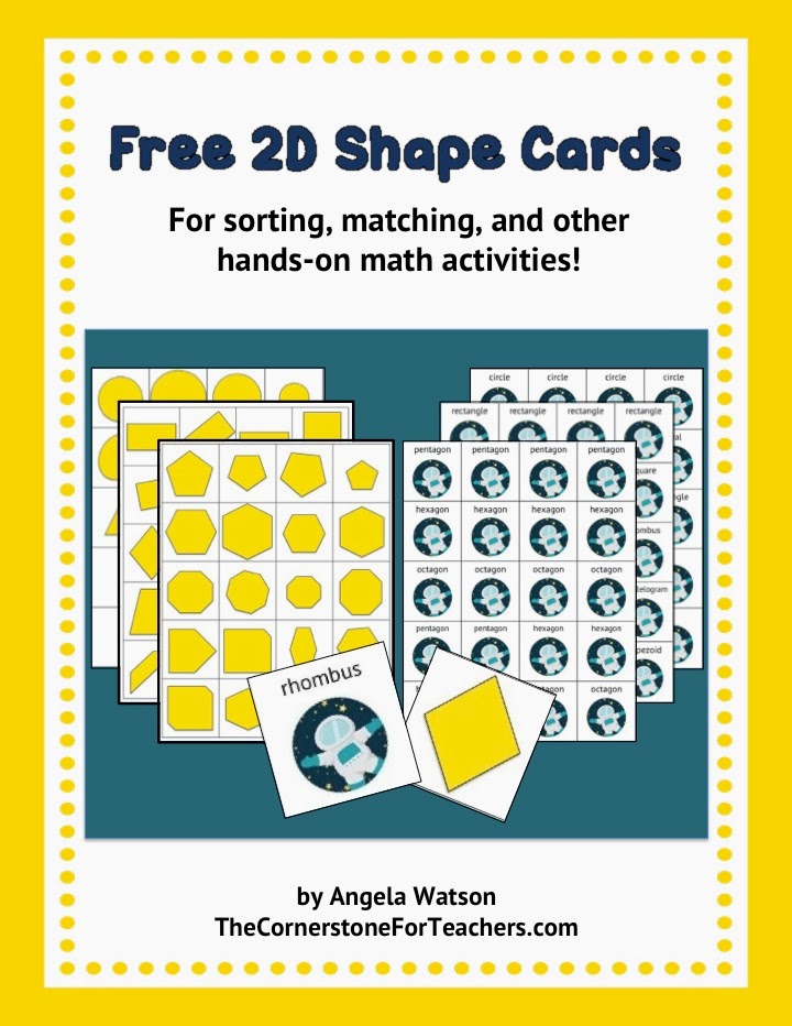 Classroom Freebies Too: Plane shapes printable cards for sorting and ...