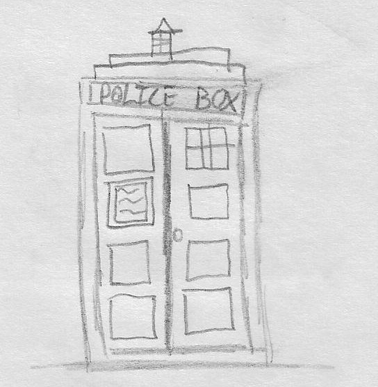 Gags' Blog: Sticky Note Sketch: the TARDIS