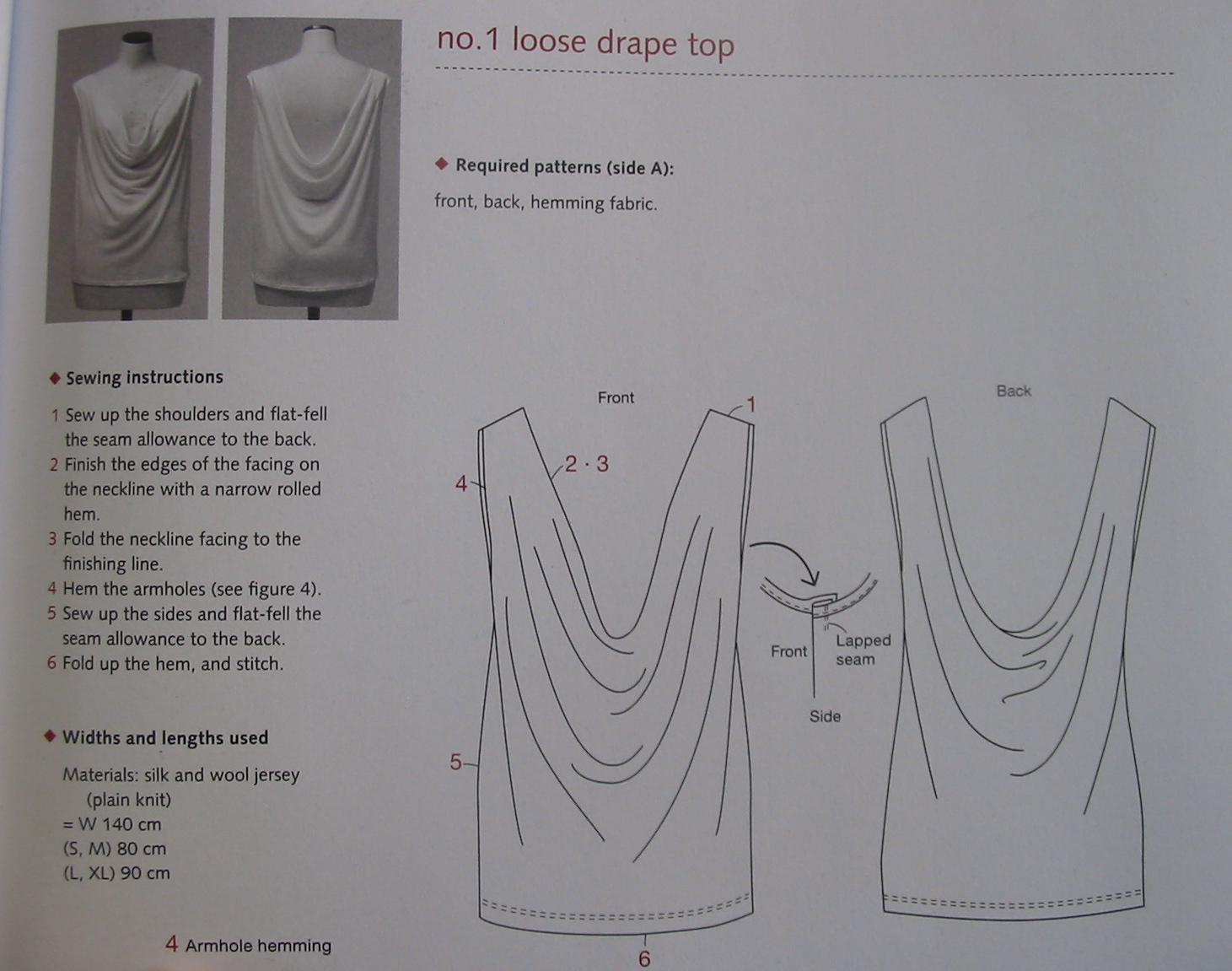 Japanese Pattern Books #1 Loose Drape Top Drape Drape 1: pattern review ...