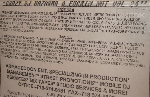 Original Underground Hip Hop: DJ Bazarro