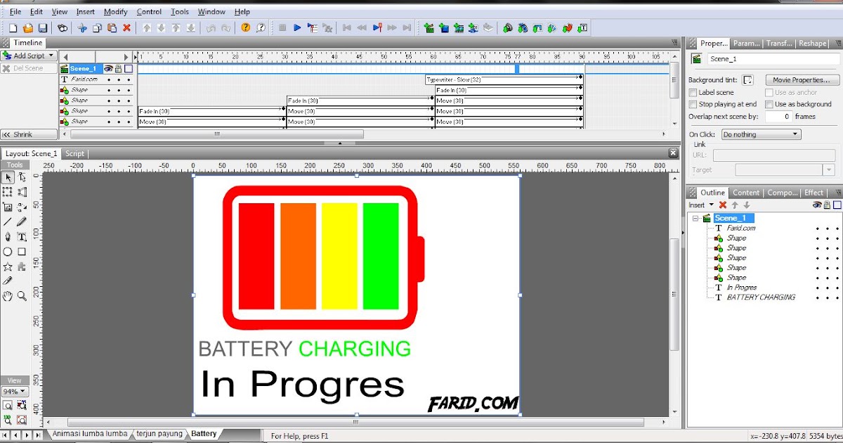 Cara Membuat animasi Charge Battery