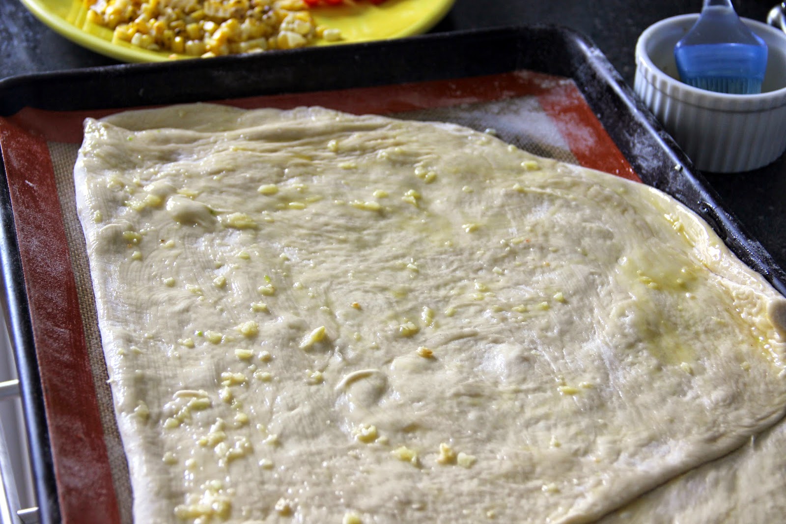 The Owl with the Goblet: Cheesy Bacon Corn and Chili Flatbread ...
