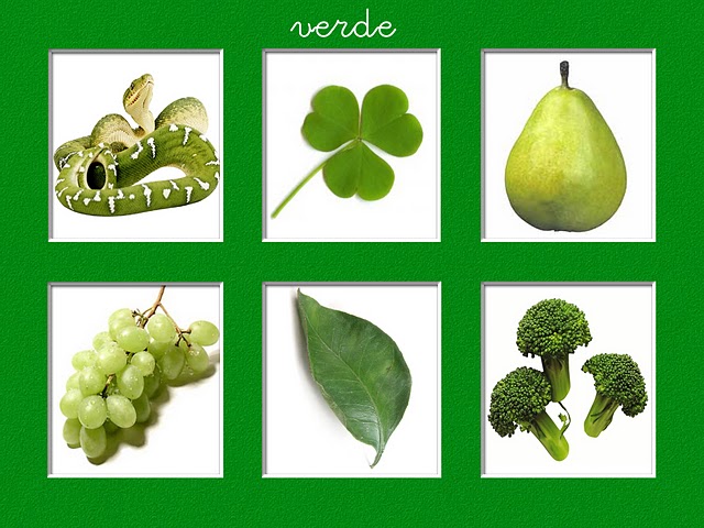 Objetos de color verde para niños - Imagui